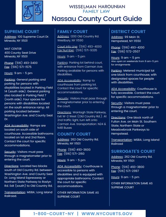 Long Island and NYC Court Guide - Wisselman Harounian Family Law